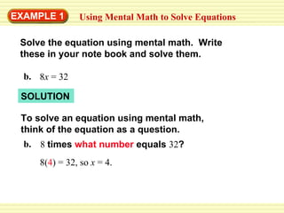1.5 equations and solutions 1 | PPT