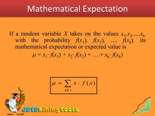 Mathematical Expectation And Variance | PPT