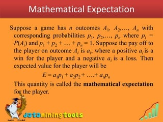Mathematical Expectation And Variance | PPT