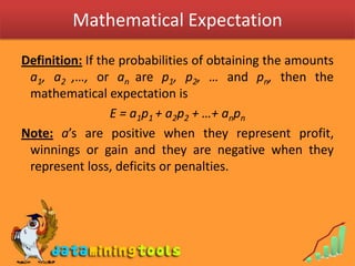 Mathematical Expectation And Variance | PPT