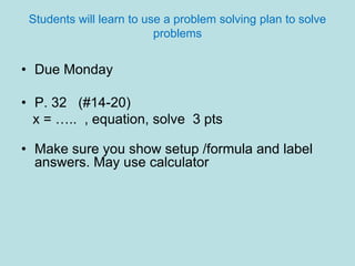 1.5 problem solving plan part 2 | PPT