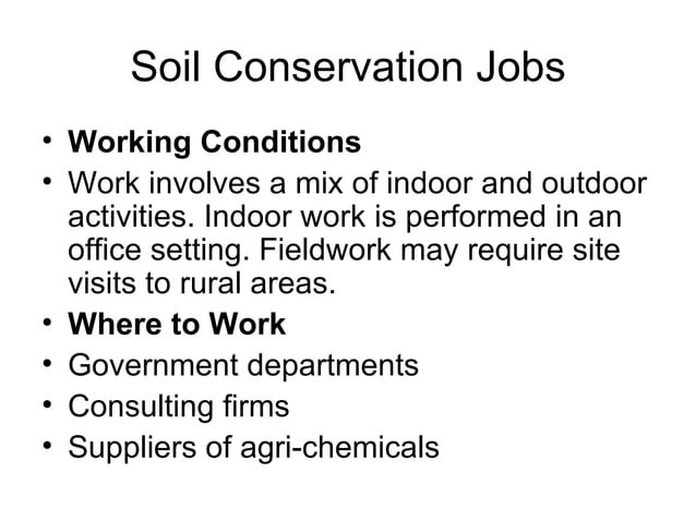 1 5 Soil Conservation Career Interviews | PPT | Agriculture | Industries
