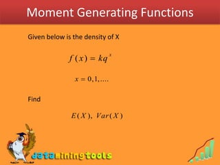 Moment Generating Functions | PPTX