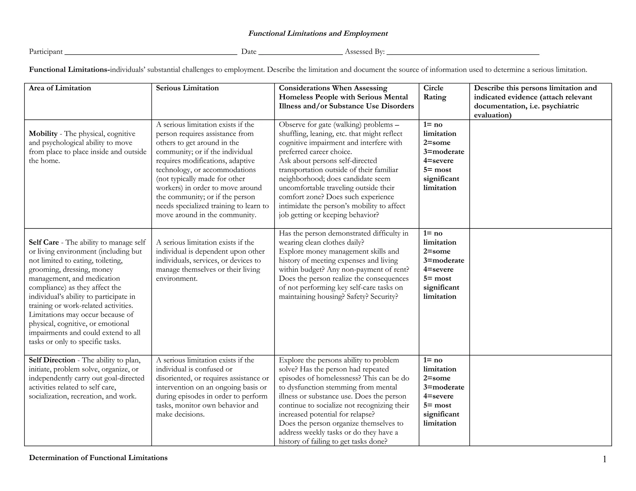 1.6 Rating Functional Limitations | DOC