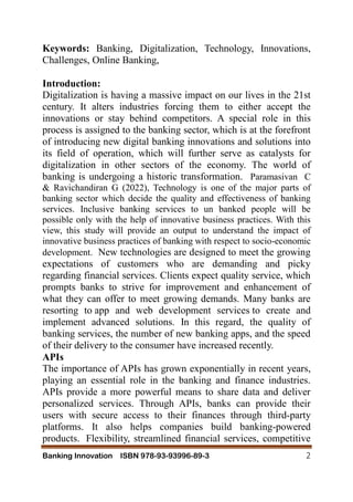 BANKING INNOVATIONS THROUGH TECHNOLOGY | PDF