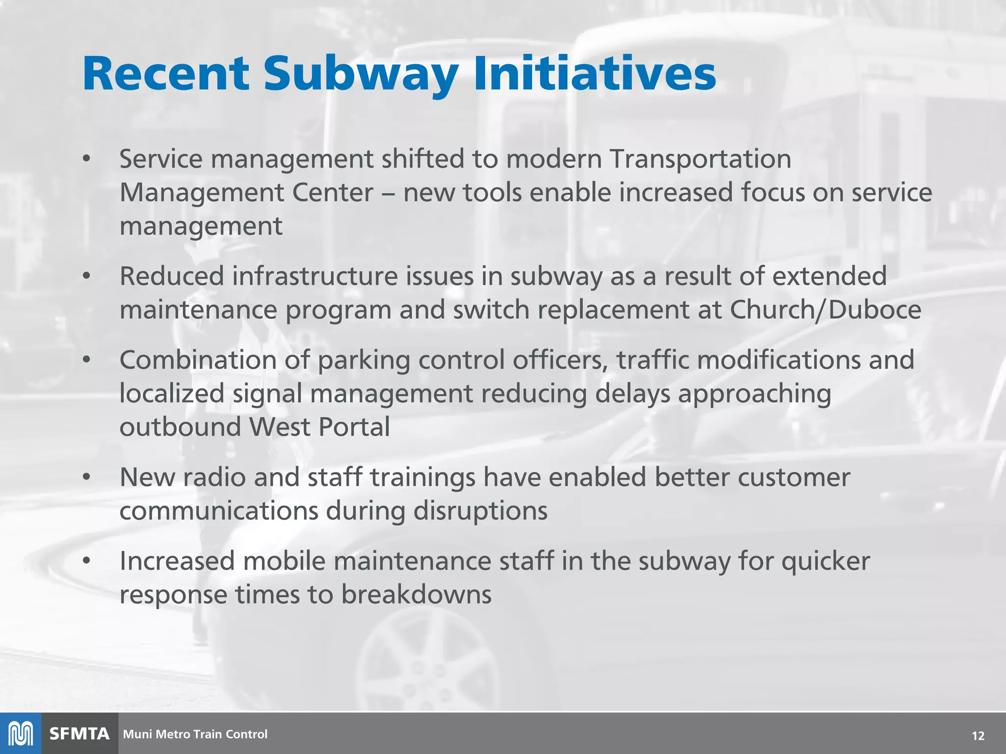 SFMTA Subway Performance Report | PDF