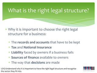 1.7 choosing the right legal structure - moodle | PPTX | Business ...