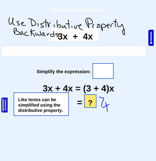 Chapter 7 - Combining Like Terms | PDF