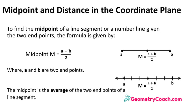 1-7 Midpoint and Distance in the Coordinate Plane | PPT