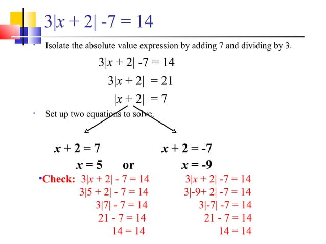 1.7 solving absolute value equations part 1 | PPT