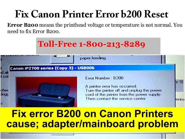 1-800-213-8289 canon printer b200 error reset