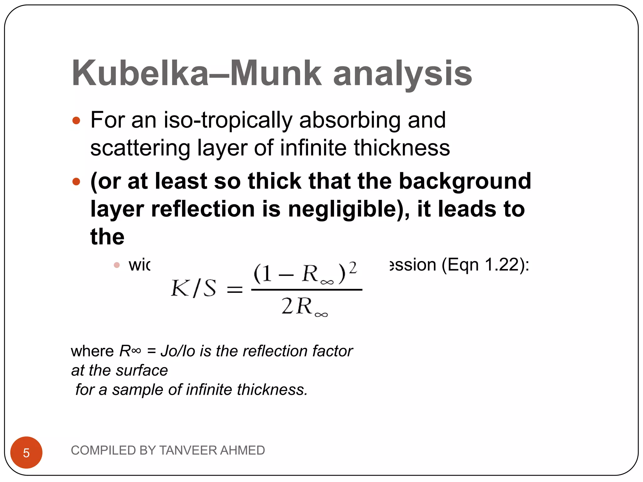 1.85 combined absorption and scattering (kubelka–munk analysis) | PPTX