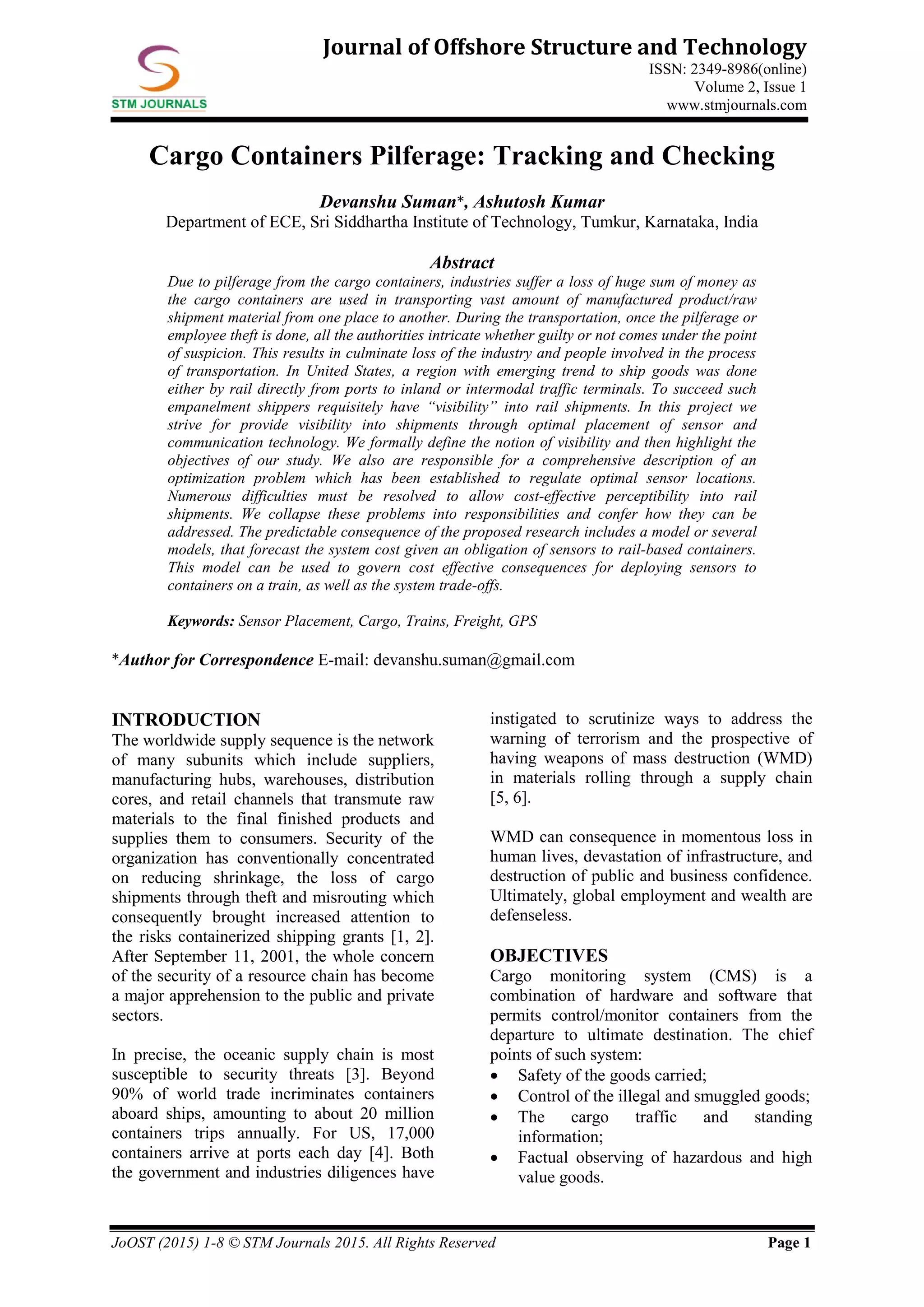 cargo containers pilferage | PDF