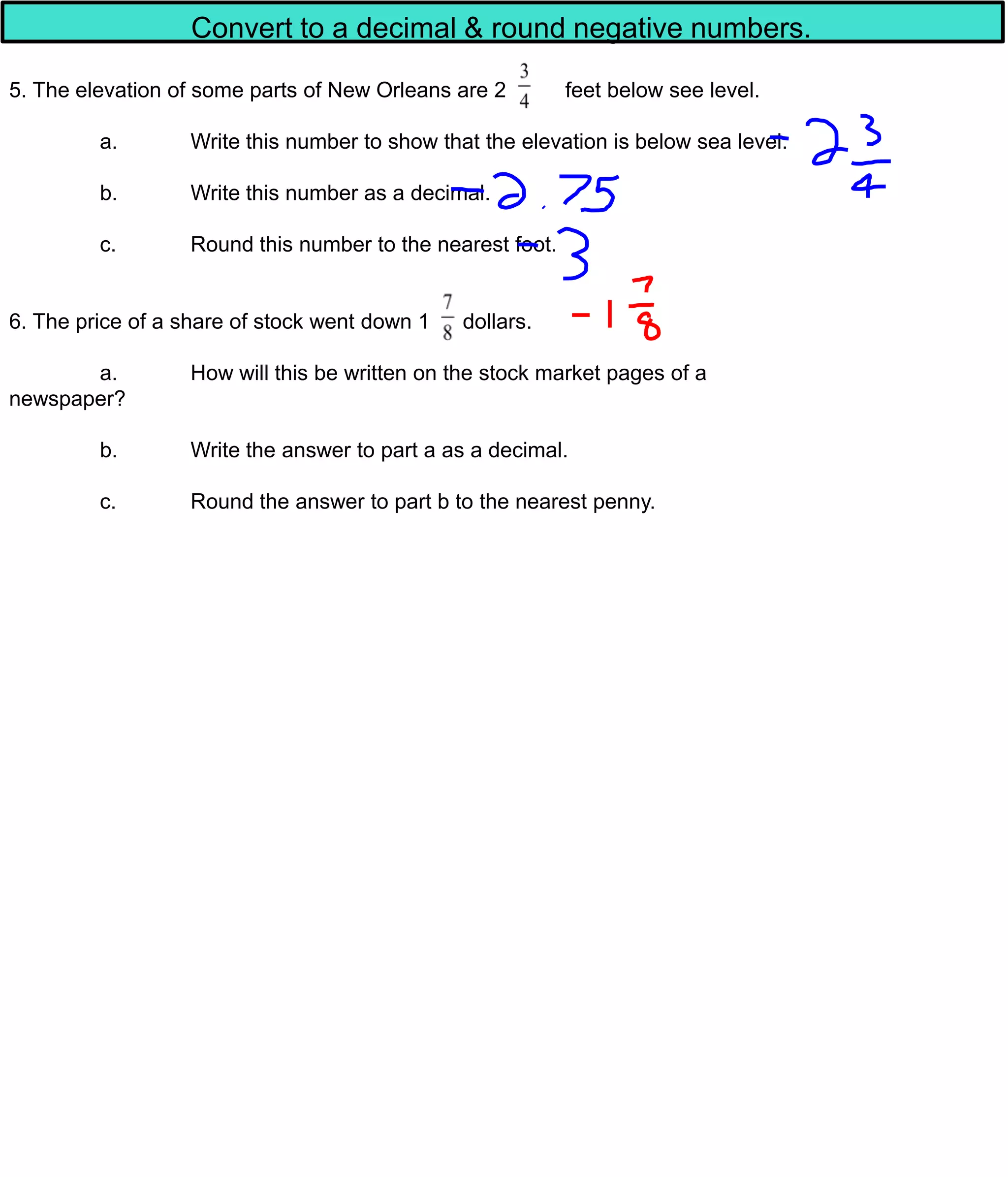 1 8 negative numbers | PPTX