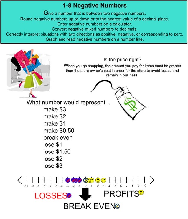 1 8 negative numbers | PDF