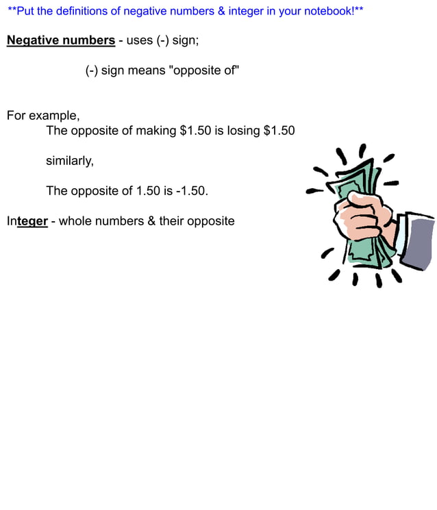 1 8 negative numbers | PDF
