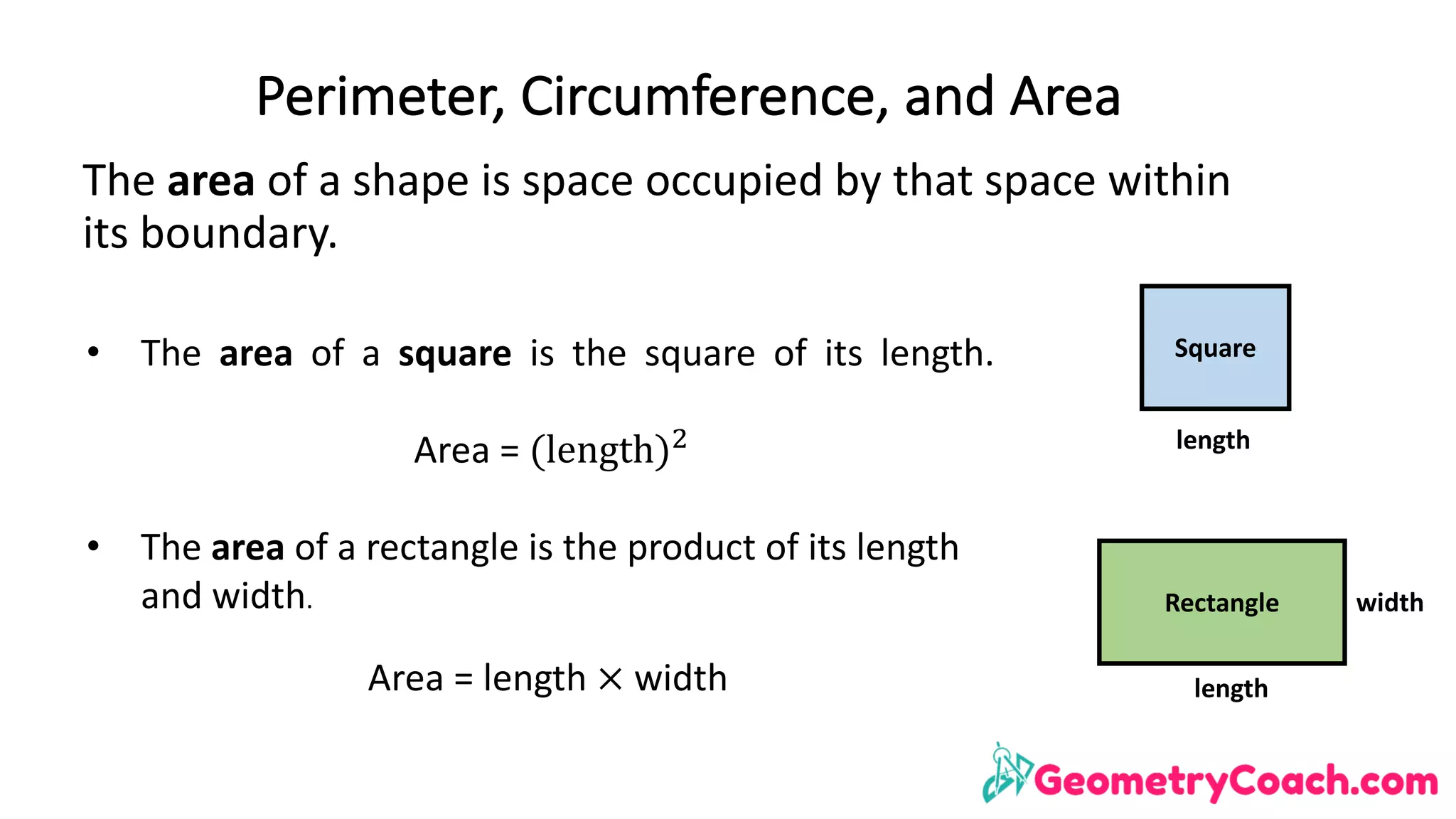 1-8 Perimeter, Circumference, and Area | PPT