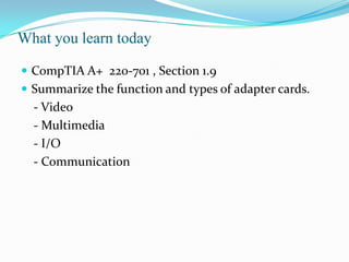 1.9 adapter card | PPTX | Computer Peripherals | Computing