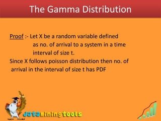 Gamma, Expoential, Poisson And Chi Squared Distributions | PPTX