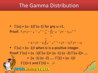 Gamma, Expoential, Poisson And Chi Squared Distributions | PPTX