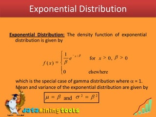 Gamma, Expoential, Poisson And Chi Squared Distributions | PPTX