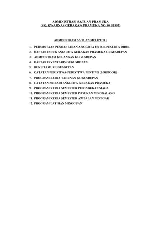 Administrasi Satuan Pramuka Siaga dan Penggalang | DOC