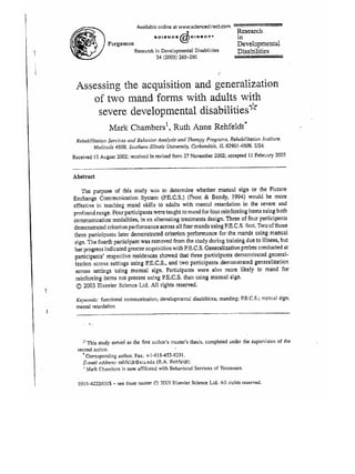 1. Accessing The Acq And Generalization Of Two Mand Forms With Adults ...