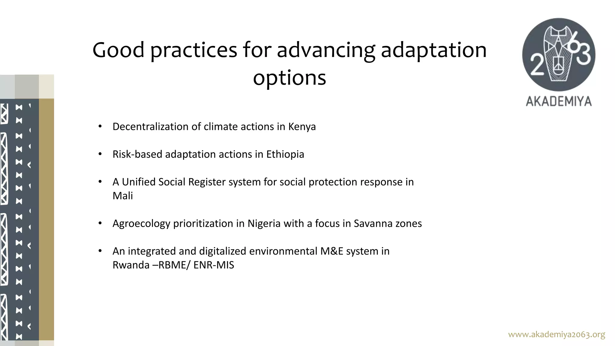 Climate Adaptation Pathways and Options in Agriculture | PPTX