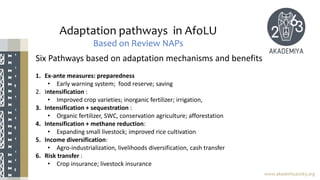Climate Adaptation Pathways and Options in Agriculture | PPTX
