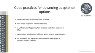 Climate Adaptation Pathways and Options in Agriculture | PPTX