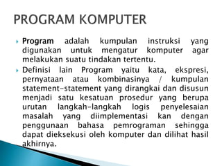 1 adp dasar-dasar pemrograman | PPT