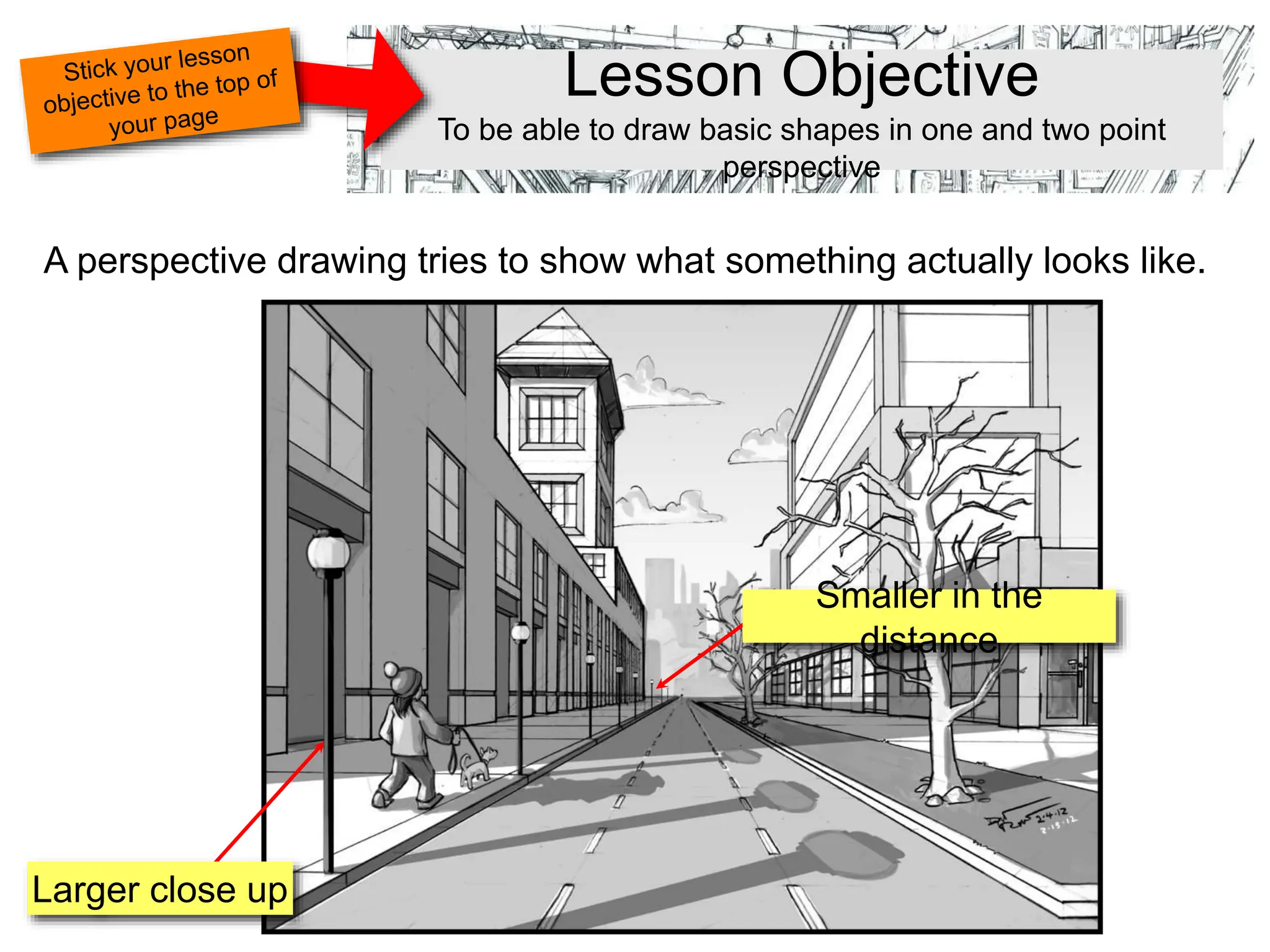 one and two-point-perspective lesson for high school and college | PPT ...
