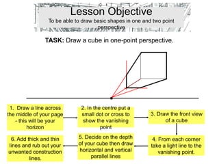 one and two-point-perspective lesson for high school and college | PPT