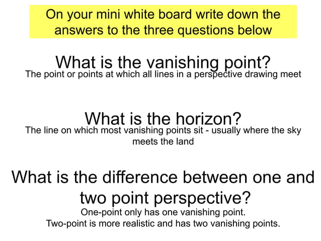 one and two-point-perspective lesson for high school and college | PPT ...