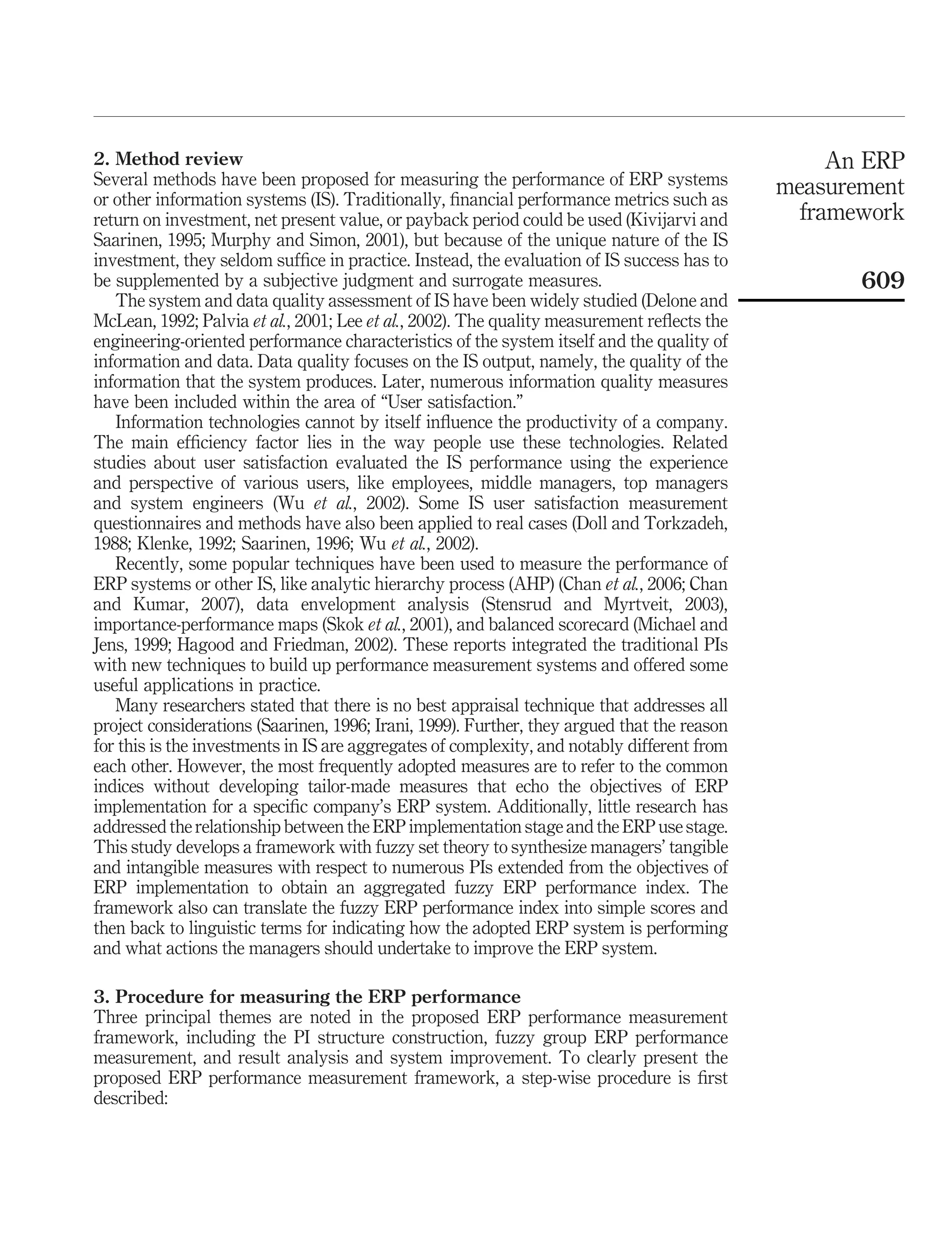 1. An Erp Performance Measurement Framework Using A Fuzzy Integral Approach | PDF