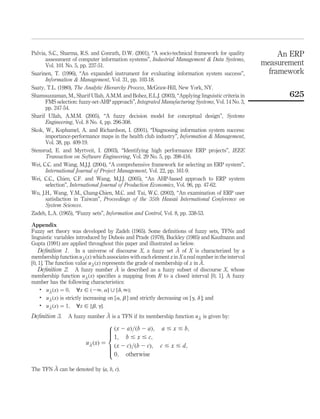 1. An Erp Performance Measurement Framework Using A Fuzzy Integral Approach | PDF