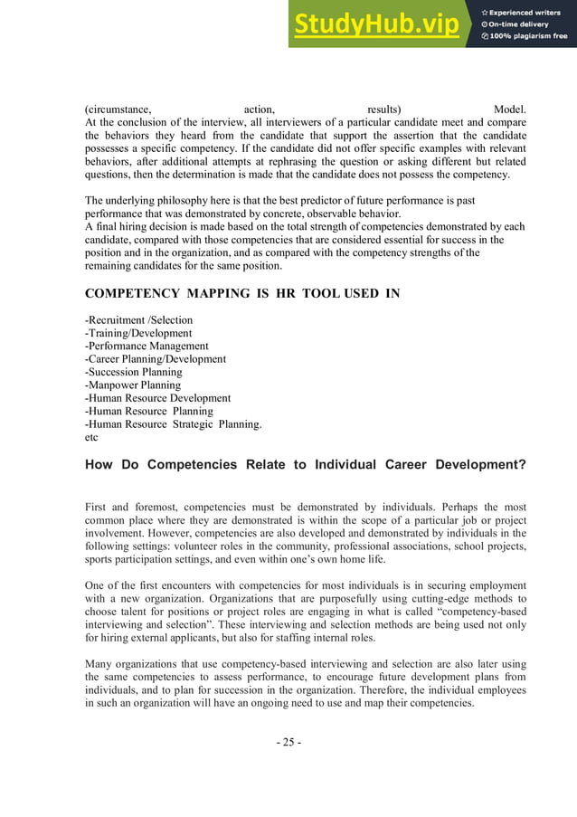 1 - A Project Report On Competency Mapping And Knowledge Management ...
