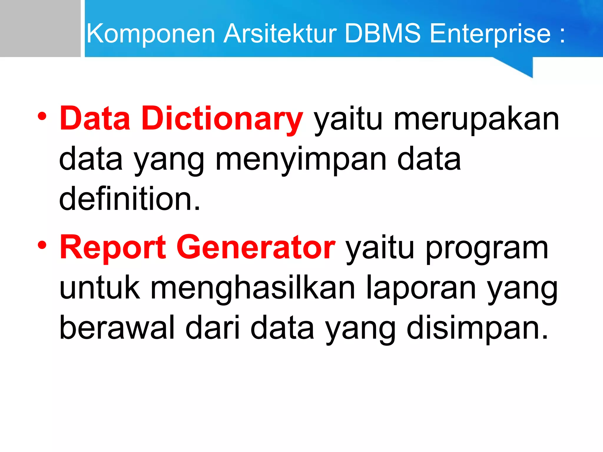 Arsitektur DBMS Enterprise | PPT