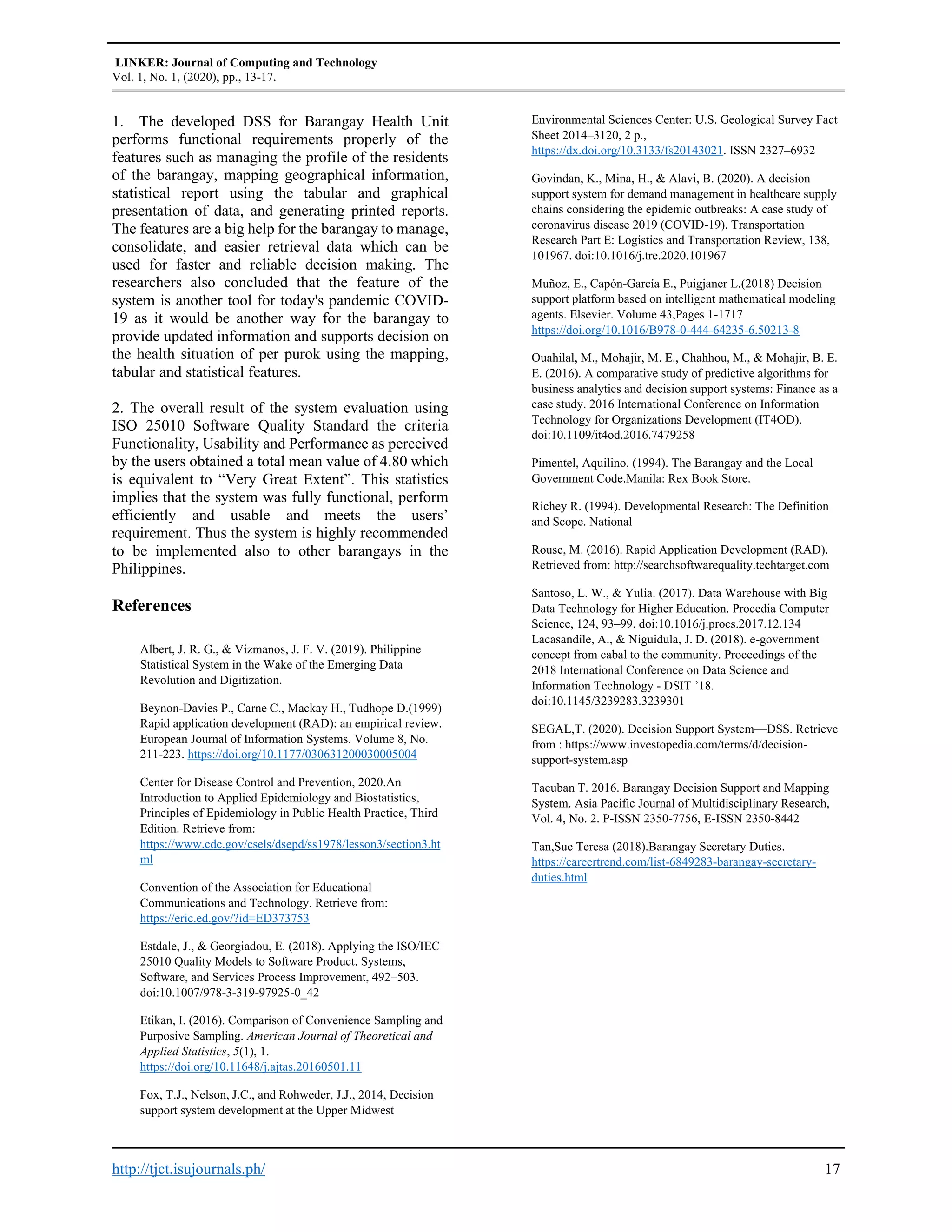 Healthdisisyon: Development and Assessment of Barangay Health Unit ...