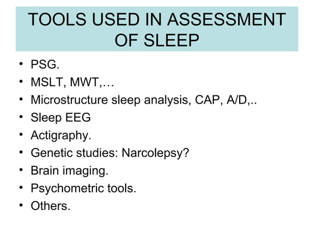ِAssessment Instruments in Sleep ~ Prof. Dr. Tarek Asaad | PPT | Sleep ...