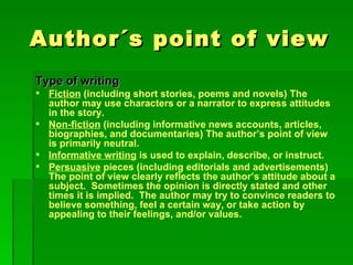 1 Author S Purpose Point Of View Tone Intro Drills | PPT