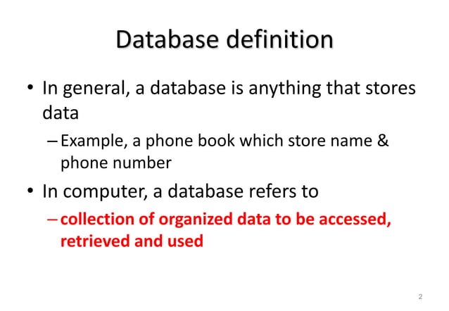 C1 basic concepts of database | PPT