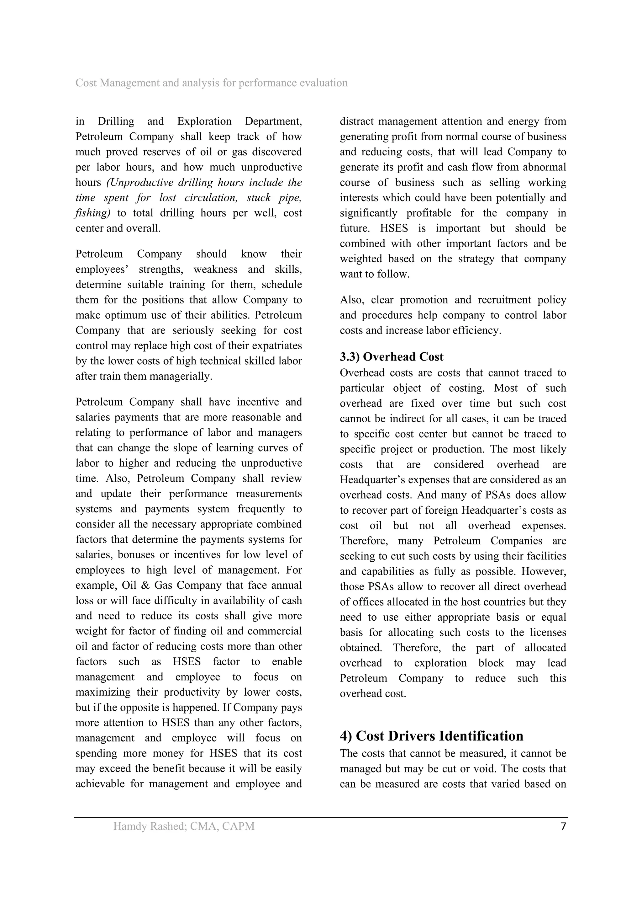 Basic cost analysis in petroleum upstream industry part a | PDF