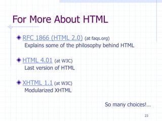1-Basic HTML , Introduction to Basic HTML Concepts | PPT