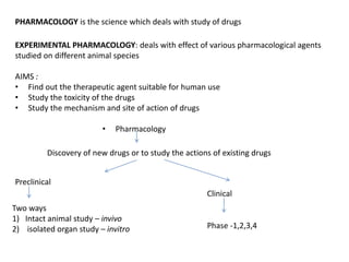 1. basics of experimental pharmacology | PPTX