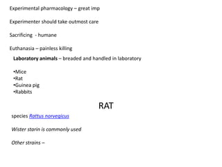 1. basics of experimental pharmacology | PPTX
