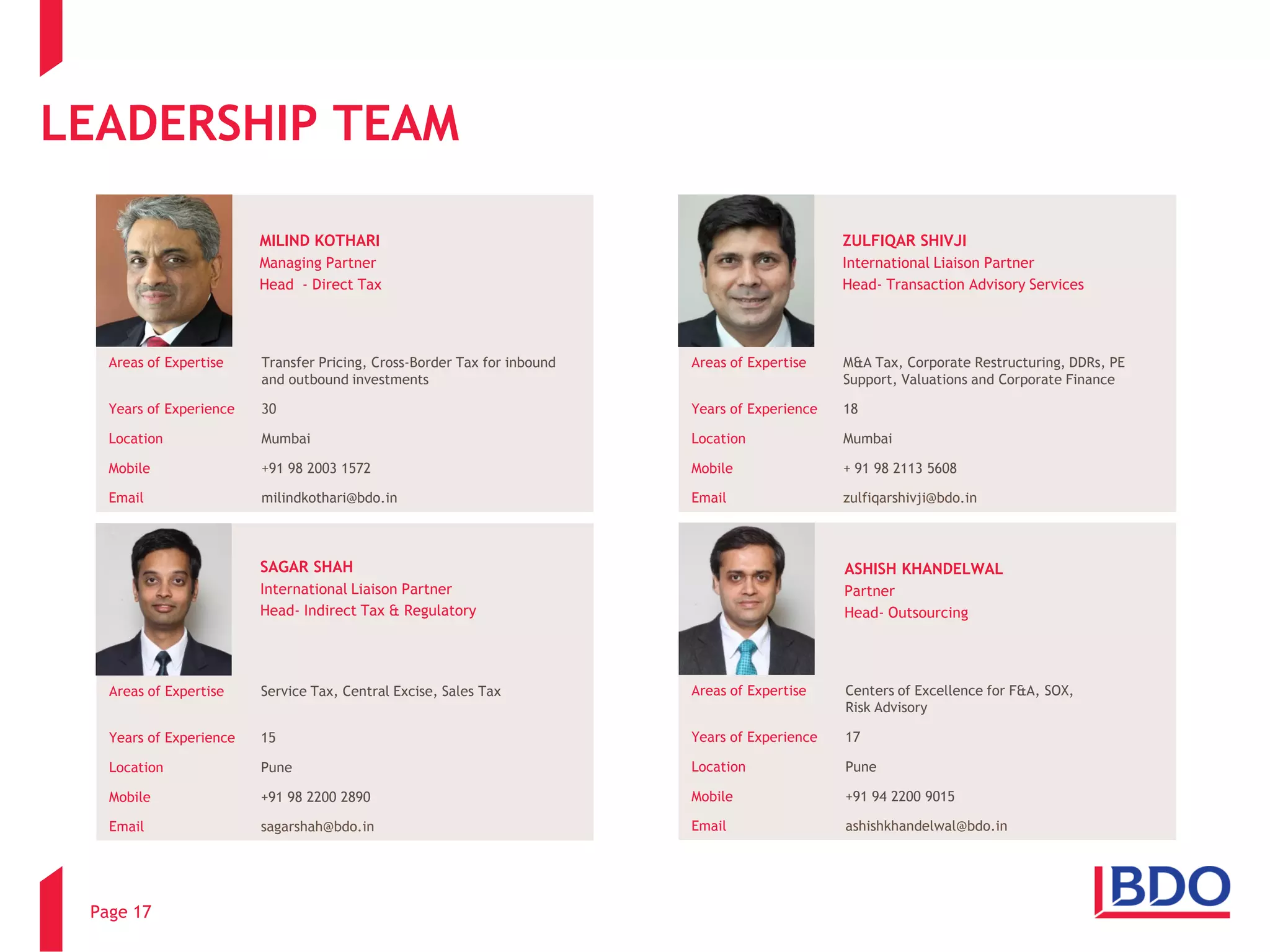 BDO India Corporate Presentation 2014 | PDF