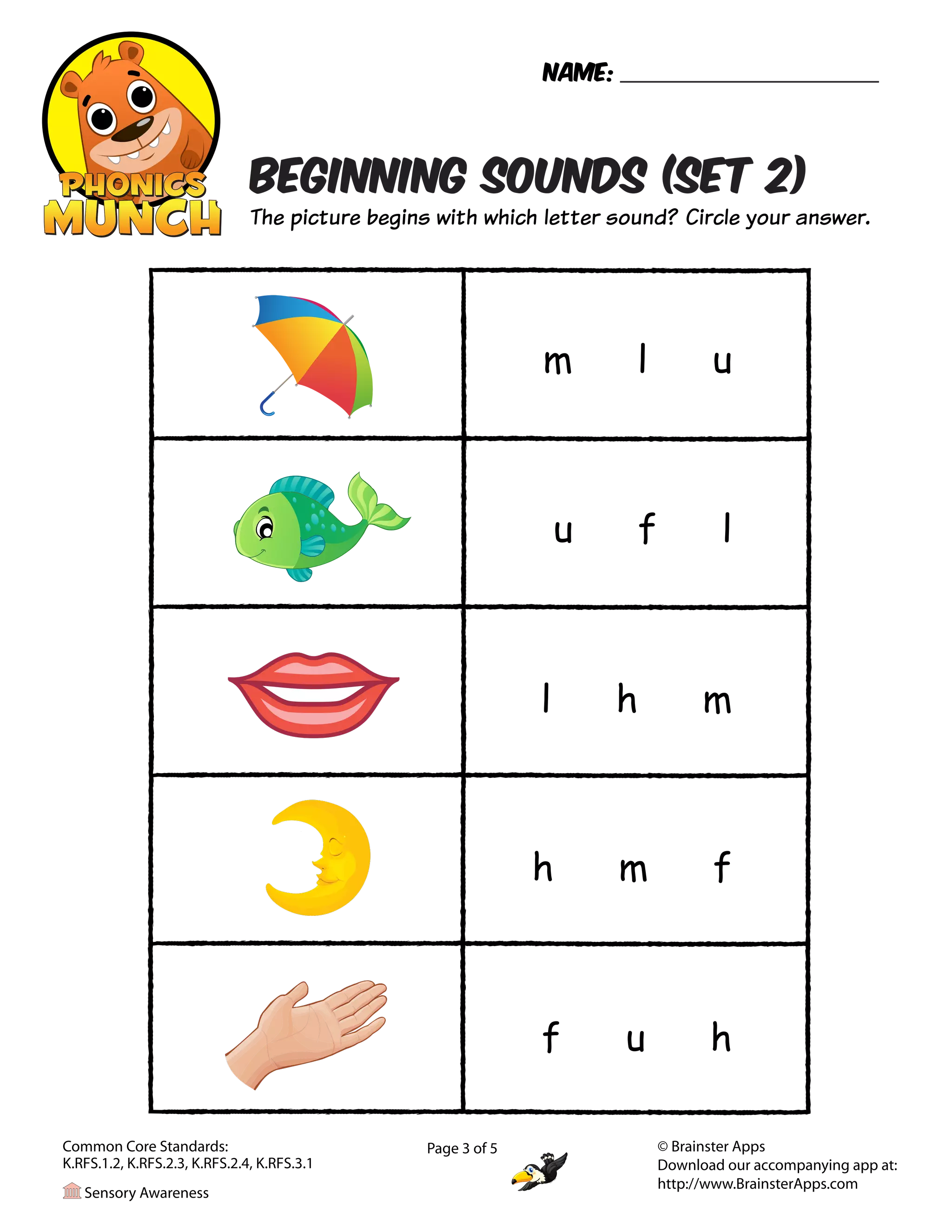 Beginning Sounds Phonics Worksheet | PDF