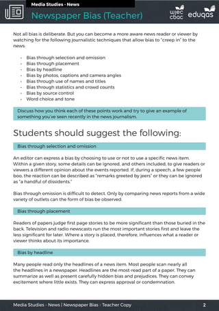 Newspaper bias lesson | PDF | Free Download