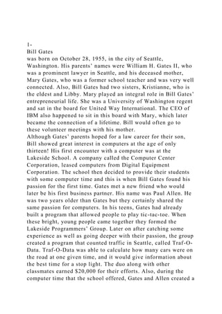 1- Bill Gates was born on October 28, 1955, in the city of Se.docx